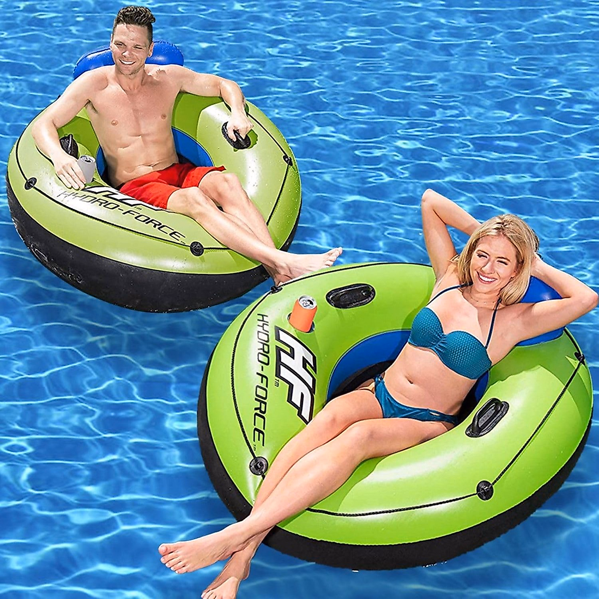 Bestway CoolerZ Luxury 47-Inch Tube Swimming Pool Float, 2-Pack