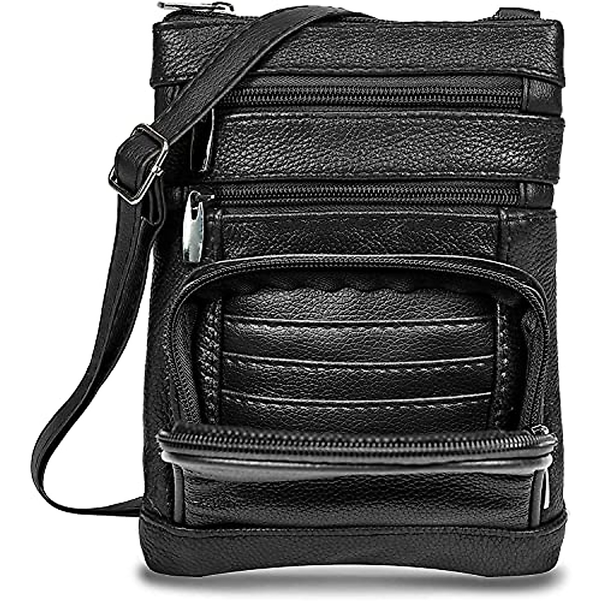 Krediz Genuine Leather Cross Body Handbag- Multi Pocket Women’s Purses with Adjustable Strap-Travel Ladies Shoulder Bags
