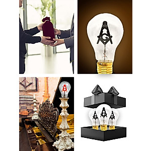 Mandala Crafts 3W Freemason Lightbulb Freemason Gifts for Men - Scottish Rite Shriners Prince Hall Masonic Gifts for Men – 2 PCs Freemason Square and Compass Emblem Light Bulb for Lodge Altar Decor