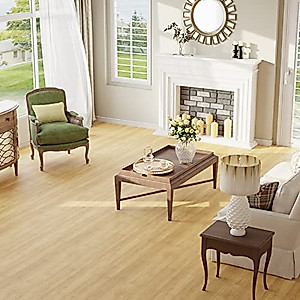 Oxdigi Peel and Stick Vinyl Flooring Roll 24''x393''/ 64 Sq.Ft, Self Adhesive Floor Tiles Wood Plank Look Flooring, Waterproof Wear-resistant for BedroomKitchen RV, Rustic Nature (DE145-33)