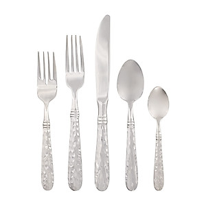 Vietri Martellato 5-Piece Place Setting - Handmade 18/10 Stainless Steel Utensils Set