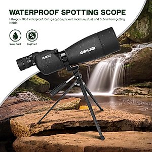 ESSLNB Spotting Scope with Tripod and Phone Adapter BAK4 25-75X70 FMC Target Spotting Scope for Hunting Straight Spotting Scope for Target Shooting Bird Watching