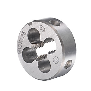 uxcell M10 x 1.25mm Metric Tap and Die Set, Machine Thread Screw Tap with Round Threading Die, Tap & Die Kit for Nut Screw Bolt Thread Repair