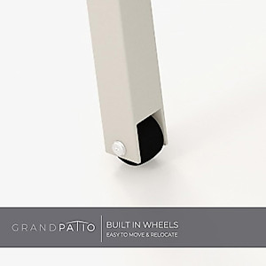 Grand patio Outdoor Chaise Lounge Set of 2 Mesh Sling Lounge Chairs with Woodgrain Texture, Portable Wheels & 4 Adjustable Reclining Backrest Positions for Poolside Beach White 2PCS