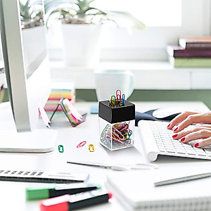 4 Pieces Magnetic Paper Clip Dispenser Holder Paperclip Dispenser for Desk, School, Office