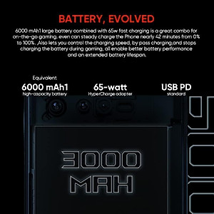 ASUS Rog Phone 6 5G Dual AI2201 128GB 12GB RAM Factory Unlocked (GSM Only | No CDMA - not Compatible with Verizon/Sprint) Tencent Version - Black