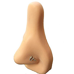 Thailand 18, 20, Gauge Mini Snake sterling silver nose stud/nose screw, Jewelry Nose Stud, Silver Nose ring, Nose Piercing, Body Jewelry (18g Right Screw Silver)