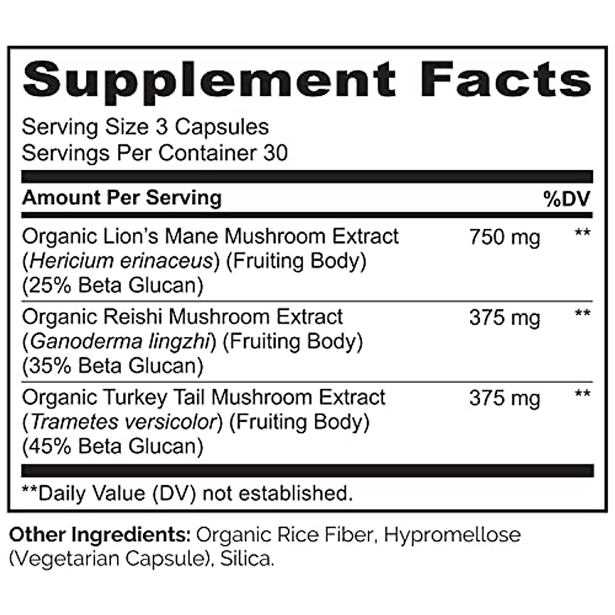 NATURELO Mushroom Supplement – Brain & Immune Health Blend with Lion’s Mane, Reishi, Turkey Tail – 90 Vegan Friendly Capsules