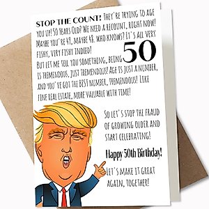 GIFTSFARM Funny 50th Birthday Card, 50 Birthday Card for Women Men, Birthday Card Decoration Gifts for Him or Her Turning 50 Years Old (5 x 7 Inch Birthday Card with Kraft Envelope)