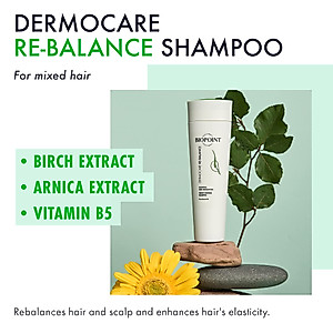 BIOPOINT Rebalancing Shampoo for Oily Scalp and Dry Ends - Dermocare Shampoo for Oily Hair - Sebum Regulating Shampoo for Greasy Hair - Oily Scalp Shampoo - Dermocare Re-balance Oily Scalp Treatment