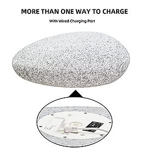 uuffoo Solar Garden Lights Outside Solar Lights Color-Changing with Remote Control Waterproof Glowing Cobblestone Shape Night Light for Garden Patio Lawn Pool Party(40 * 16CM)