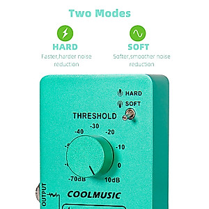 COOLMUSIC C-CS02 Noise Guitar Effect Pedal, Noise Killer Guitar Pedal Noise Suppressor Effect 2 Modes for Electric Guitar and Bass True Bypass
