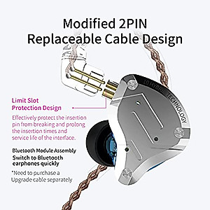 KZ ZS10 Pro 4BA+1DD in Ear Monitor Earphone 5 Driver HiFi Metal Earbuds Headphone Noise Cancelling IEM Earphone with 2 Pin Detachable Cable