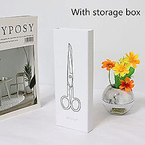 Buqoo Scissors Gold, 7 in, sharp, left hand/right hand. Gold Scissors Can Be Used As a Gift for Craft Lovers (With Gift Box)