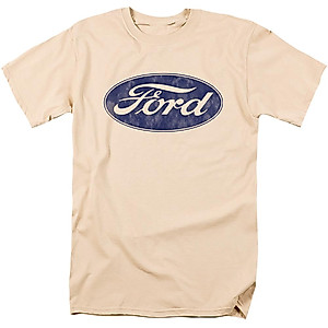 Popfunk Classic Ford Bronco Logo Unisex Adult T Shirt,Cream, Small