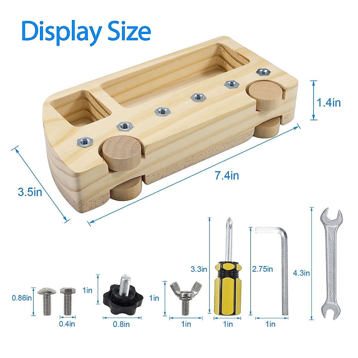 Montessori Screwdriver Board Set Toddler Real Tools Wooden Montessori Toys with Bolt Toddler Fine Motor Skill Construction Building STEM Sensory Toy Preschool Classroom Learning for 3 4 5 Year Olds