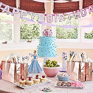 NatuBeau 12 PCS Glossy Reusable Grocery Shopping Bags Stylish Tote Bags with Handle Non-woven Gift Bags Bridesmaids Bags Goodies Bag for Women Bridesmaid Birthday Party Wedding Christmas (Rose Gold)