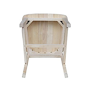 Set of 2 Mission Side Chairs 39.2"H, Solid Parawood Kitchen Dining Furniture, Stylish Comfortable Chairs for Dining Room, Paint or Stain to Match Your Decor, Unfinished