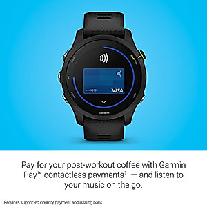 Garmin 010-02641-20 Forerunner® 255 Music, GPS Running Smartwatch with Music, Advanced Insights, Long-Lasting Battery, Black