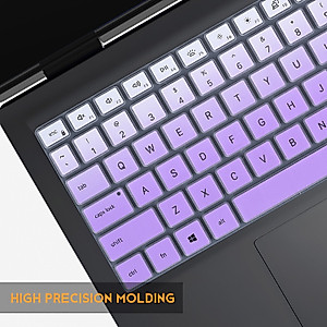 Keyboard Cover for 2024 2023 15.6 Dell Inspiron 15 3510 3511 3515 3520 3525 3530 3535 5510 5515 5518 15.6 / Vostro 15 3510 3520 5510 5515 15.6" / Latitude 3520 15.6 Laptop Skin -Ombre Purple