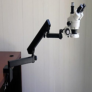 AmScope SM-6TZ-54S-10M Digital Professional Trinocular Stereo Zoom Microscope, WH10x Eyepieces, 3.5X-90X Magnification, 0.7X-4.5X Zoom Objective, 54-Bulb LED Light, Clamping Articulating Arm Stand, 110V-240V, Includes 0.5X and 2.0X Barlow Lenses and 10MP