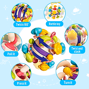 2PCS Teething Toy for Babies 0-6-12 Month Infant Teether Relief Toy for Baby 3-6-12-18 Month Montessori Development TV Remotes Sensory Toy for Newborn 7 8 9 Month Birthday Easter Gift for 1 Year Old