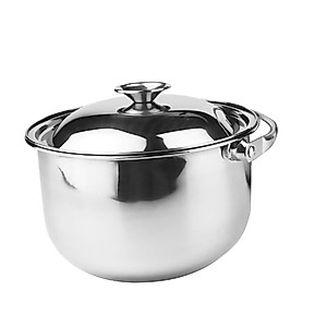 UPKOCH Stainless Steel Stock Pot Stockpot with Lid Soup Pot Pasta Cooking Pot for Soup Lobster Stews Cooking Gifts 20cm