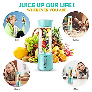 Portable Blender 16.9 Oz Personal Size Blender, Juicer Cup for Juice, Crushed Ice, Smoothies and Shakes, 4000mAh USB Rechargeable with Six Blades, Mini Blender for Sports Travel, Gym and Outdoors