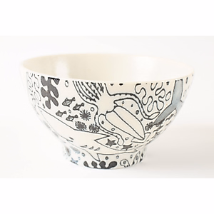 Mino ware Japanese Ceramics Rice Bowl Sea Creatures Matte Finish made in Japan (Japan Import) GBC003