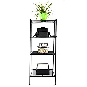 FRITHJILL Book Ladder Shelf,4-Tier Ladder Shelf Bookcase Storage Flower Shelf Display Shelf，Black
