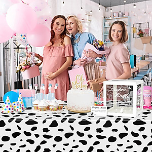 QISOLIY 50 Pieces Diaper Raffle Tickets with Box Baby Shower Game Invitations Diaper Raffle Cards Diaper Raffle Box Set for Baby Shower Gender Reveal Party Supplies Card Box (Clear White)