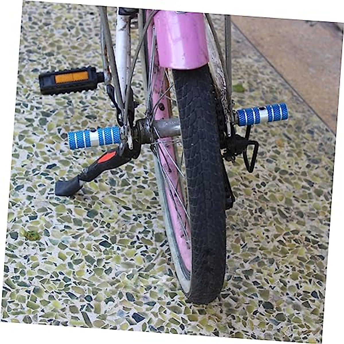 VANZACK 2pcs Pair Mountain Accessories Blue Seat Pegs Anti-Skid BMX Stunt Backseats Cylinder Bicycle Foot Rest One Cycling Adult Feet Hooks Aluminum Pedals Bike for Stands