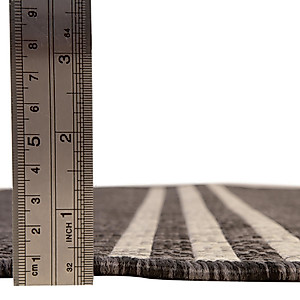 Rugs.com Jill Zarin Outdoor Collection Rug – 2' 7 x 12' Runner Charcoal Flatweave Rug Perfect for Hallways, Entryways