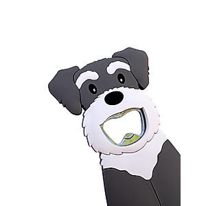 Schnauzer Bottle Opener Beer Soda or Seltzer (grey and white)