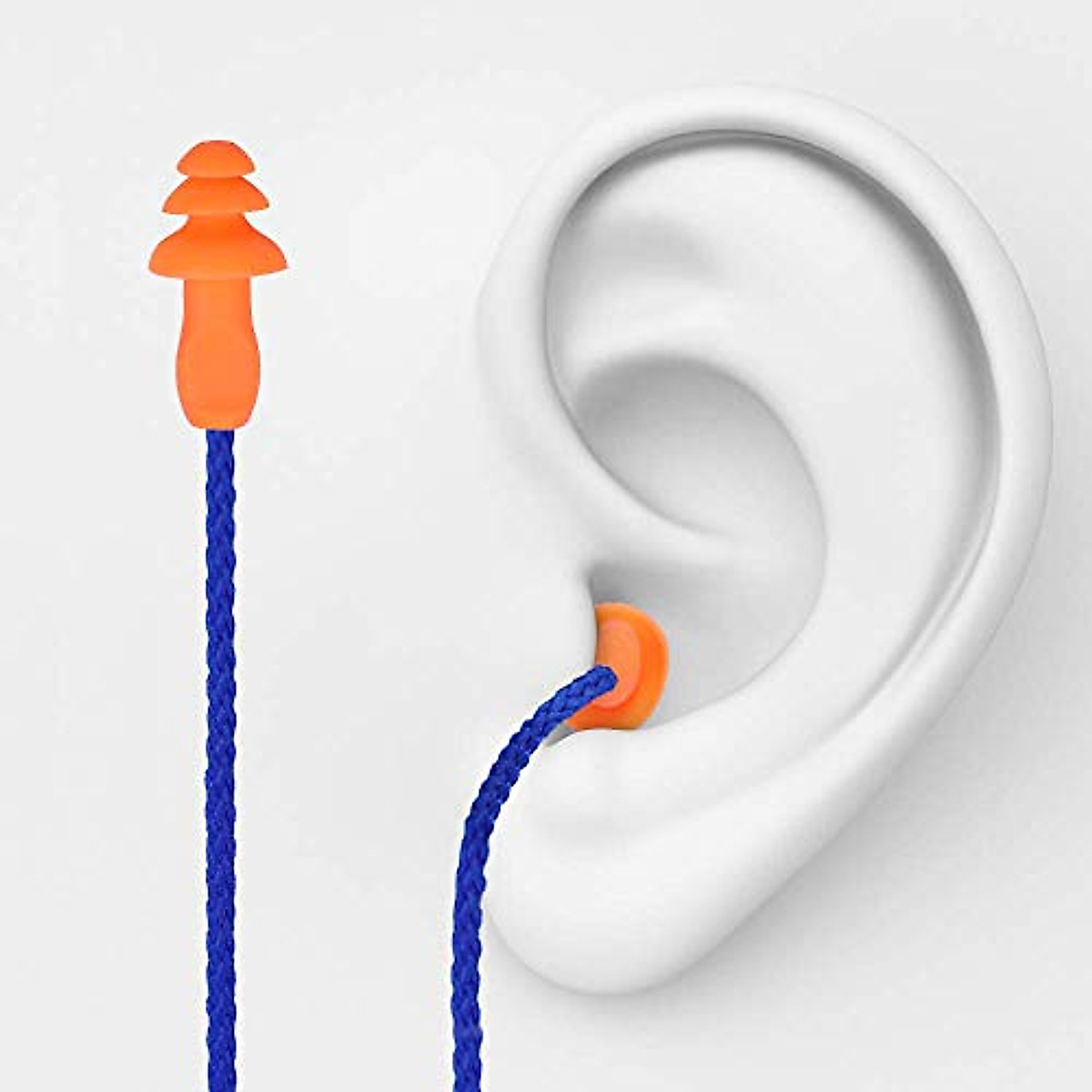 100 Pairs Ear Plugs for Sleeping, Reusable Silicone Earplugs Sound Blocking, Individually Wrapped Earplugs Ear Protection for Shooting