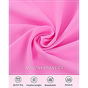 JOCMIC Girls Flowy Shorts, 2 in 1 Preppy Butterfly Shorts with Spandex Liner for Cheer Athletic Gym Kids Casual Clothes Rose Red 12 Years