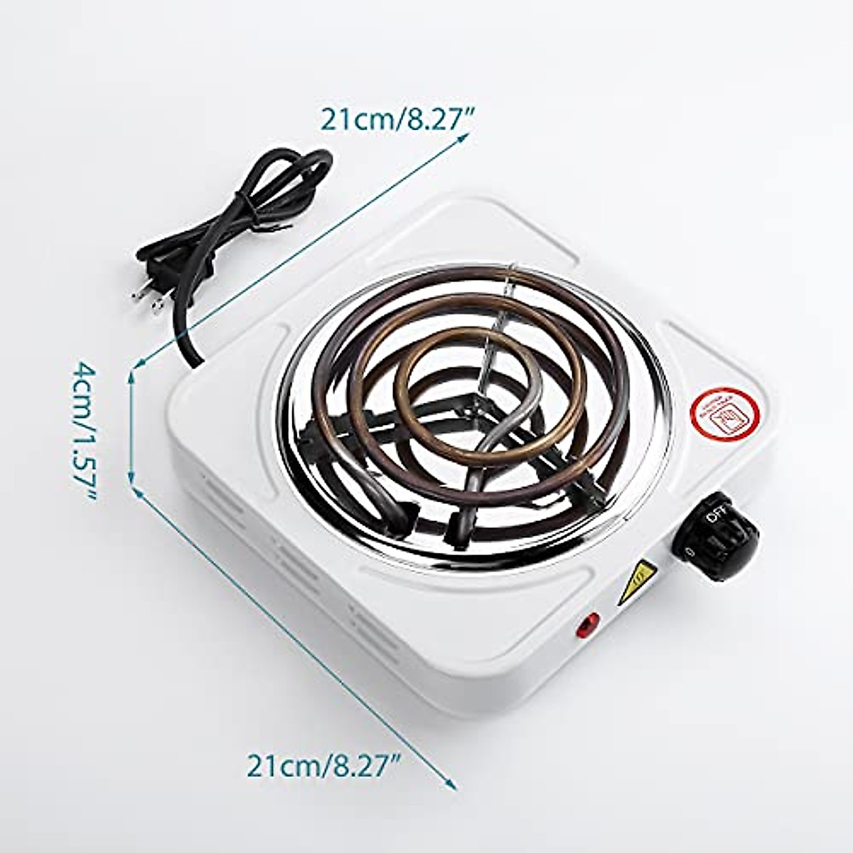 500W-1500W Portable Electric Single Burner Hot Plate Kitchen Stove Dorm Cooktop