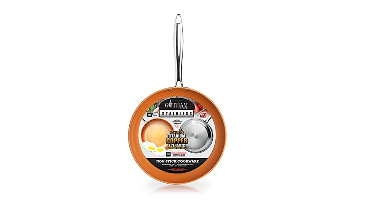 Gotham Steel 10" Nonstick Stainless Steel Frying Pan | Induction Ready