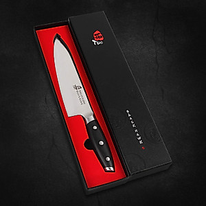 TUO Chef Knife -Professional Kitchen Chefs Knife Cooking Knife Gyuto Knives 8 Inch,Razor Sharp German HC Steel Japanese Chef Knife with Ergonomic Pakkawood Handle - BLACK HAWK SERIES in Gift Box