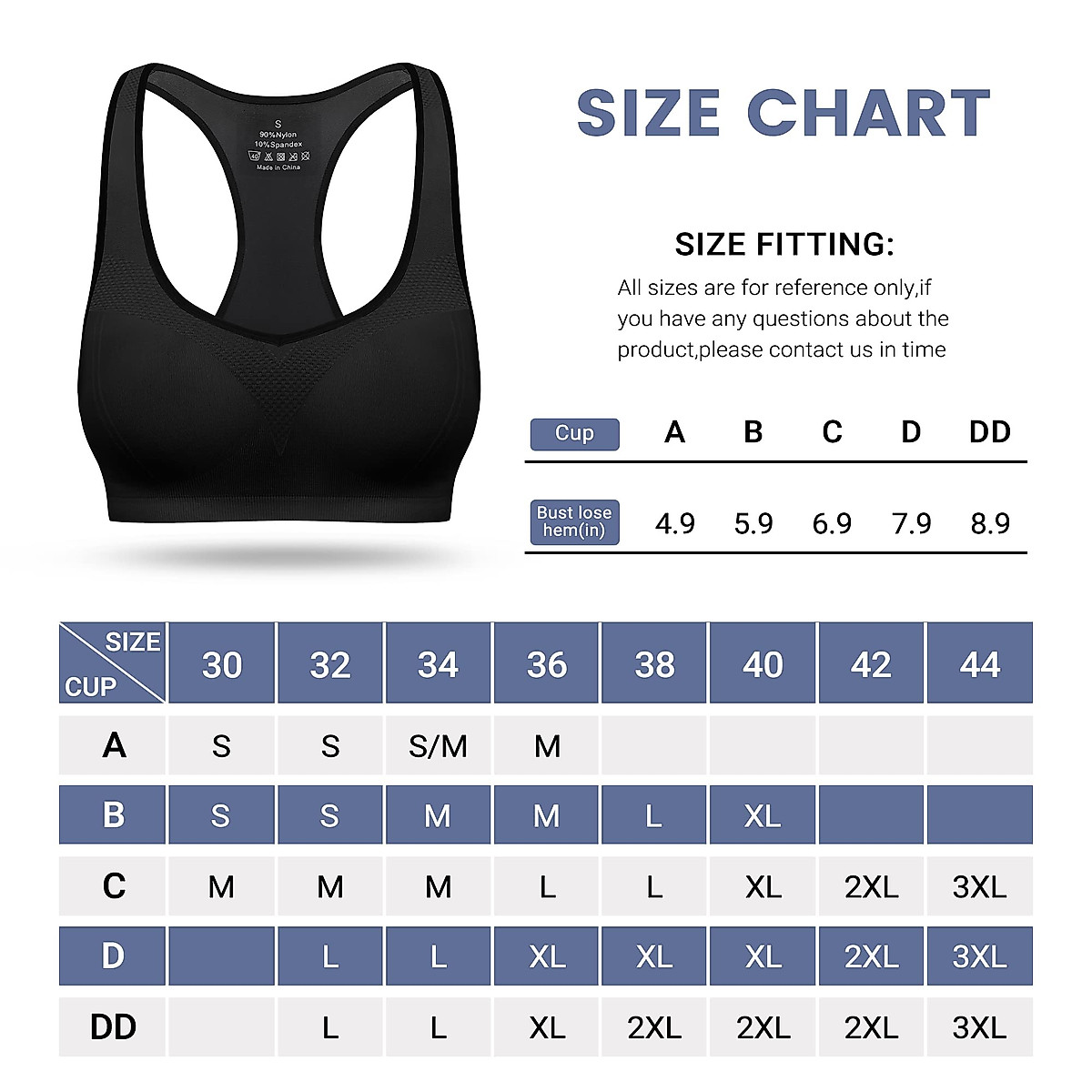 Racerback Sports Bras for Women with Pads - High Impact Athletic Tank Tops for Yoga and Workout