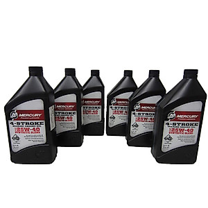 Mercury Marine 92-8M0078629 Synthetic Blend 4-Stroke (25W-40) Engine Oil Quart (CASE OF 6)