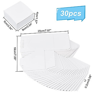 PH PandaHall 30pcs White Gift Box, 3.5x3.5x1.5 Inch Kraft Paper Box Packing Cardboard Box Favor Treat Boxes Small Foldable Paper Gift Box for Soap Tea Light Birthday Christmas Wedding Baby Shower