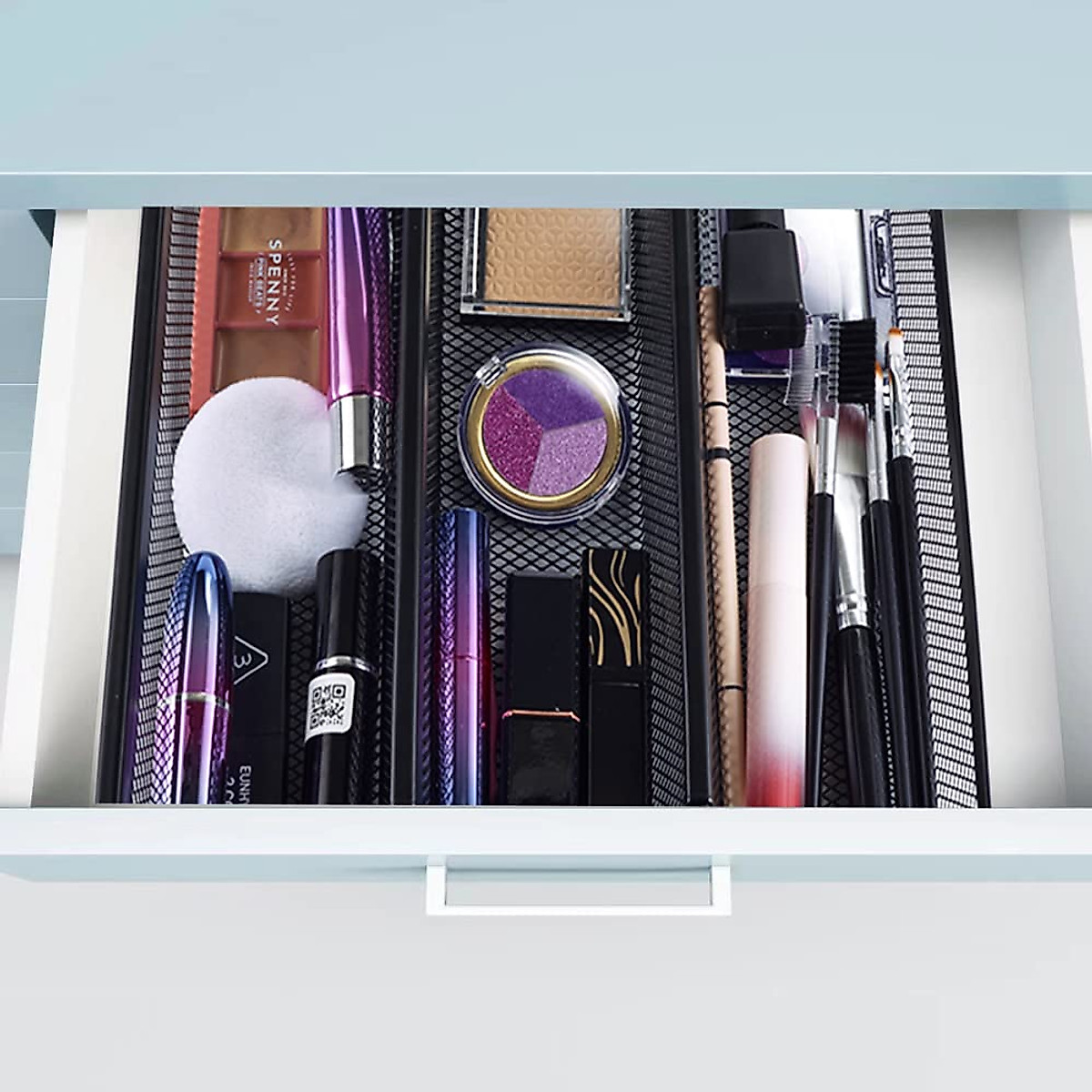 Altfun Silverware Drawer Organizer, Drawer Organizer Tray Storage Box for Bedroom Dresser Bathroom Kitchen,Mesh Utensil Organizer for Flatware, Forks, Spoons, Knives,Set of 6