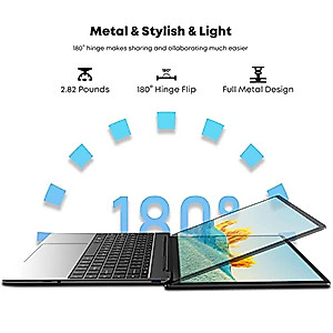 Windows 10 Laptop Computers, CHUWI GemiBook 13 inch Thin & Light Laptop 8G RAM 256GB SSD with Celeron J4125 Processor, 2160x1440 2K IPS Display Notebook, PD Fast Charge, Backlit Keyboard, Full Metal