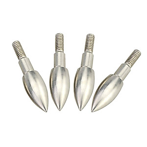 HNZMDY 12 Pcs Archery Arrow Field Points 100/150/200/250/300/350 Grain Bullet Points Screw in Broadheads (Black, 150 grain)