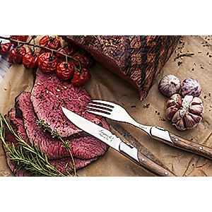 Laguiole Style de Vie Steak Knives, Luxury Line, 6 pieces, Olive Wood, in giftbox