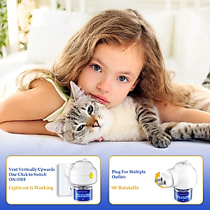 PUPMATE Ultimate 3-in-1 Cat Calming Diffuser with Pheromones - 30-Day Lasting Protection,Plug in, 2x48ml Refills. Perfect for Easing Anxiety from Environmental Changes, Travel, and Stress