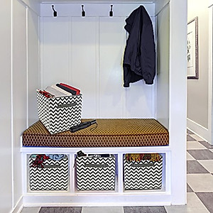 Sorbus® Foldable Storage Cube Basket Bin, 6 Pack,Chevron Pattern (Gray)