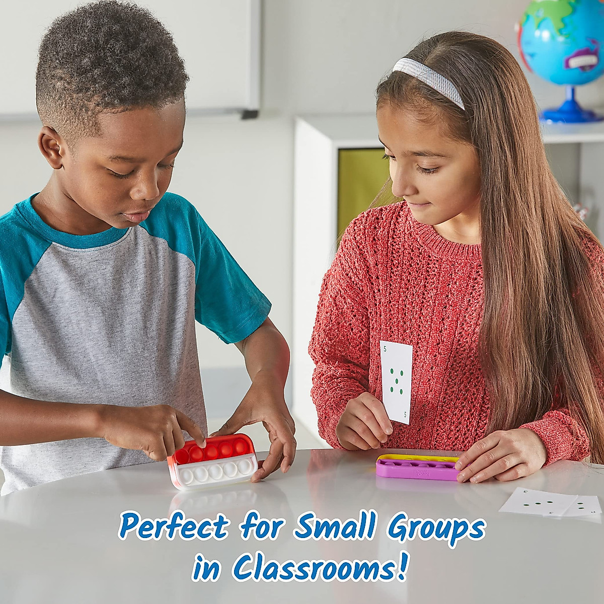 hand2mind Ten Frame Sensory Bubble Poppers, Pop Fidget Toys for Kids, Counting Math Manipulatives Kindergarten, Fidgets for Classroom, Calm Down Corner Supplies, Easter Basket Stuffers (Set of 6)