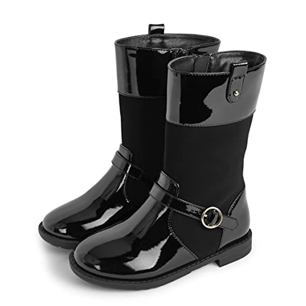 Gymboree, and Toddler Girls Faux Leather Tall Boots,BLACK,3